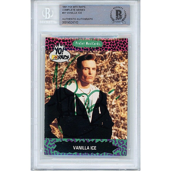 Autograph | Toys | Vanilla Ice Autographed 991 Yo Mtv Raps Card Beckett ...